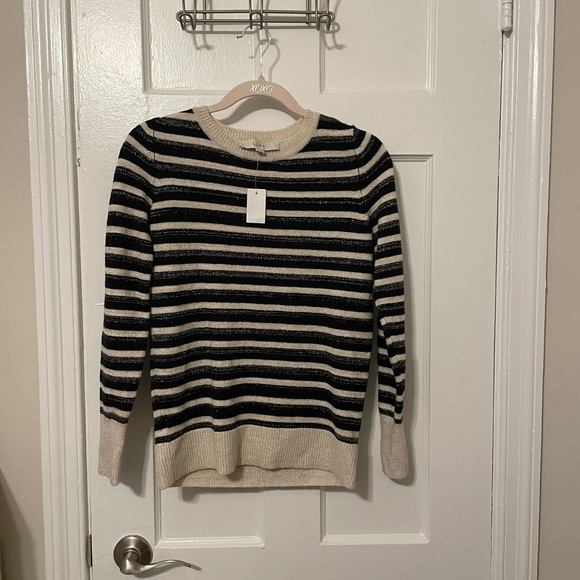 LOFT | Sweaters | Nwt Loft Metallic Stripe Sweater | Poshmark